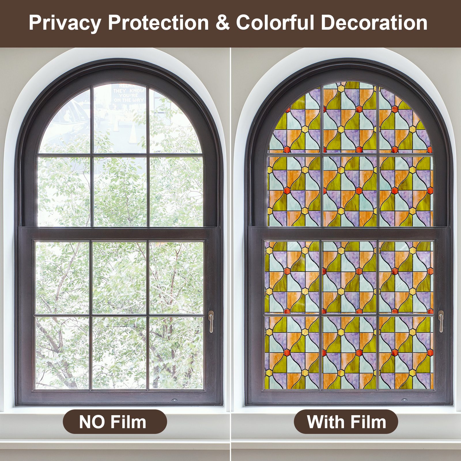 Decorative Stained Glass Window Film - Sacered Geometry - Fancyfix